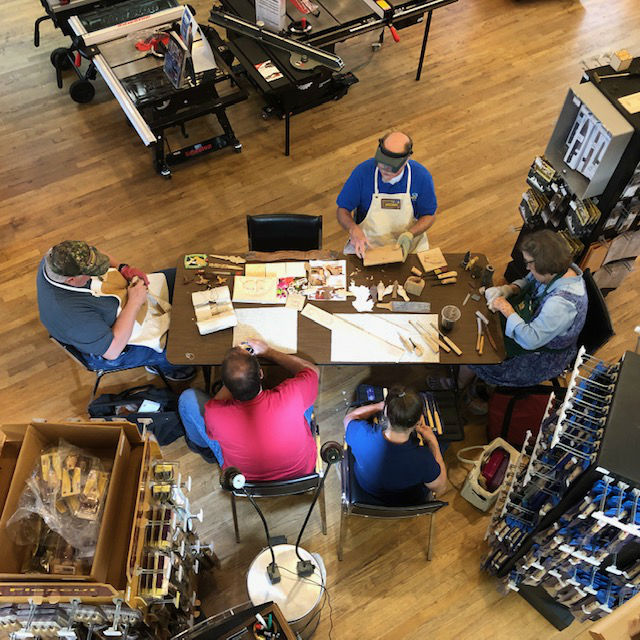 Woodcarving Demonstration at Highland Woodworking