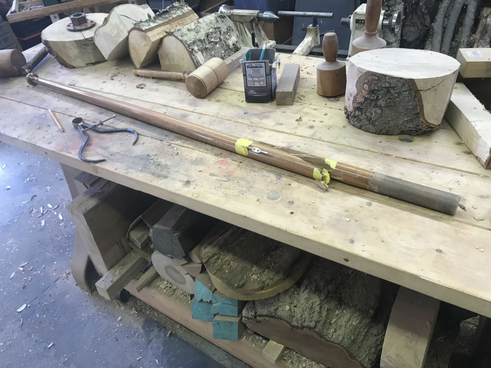 Woodturning a Turning a Long and Thin Staff | Turning the Corner