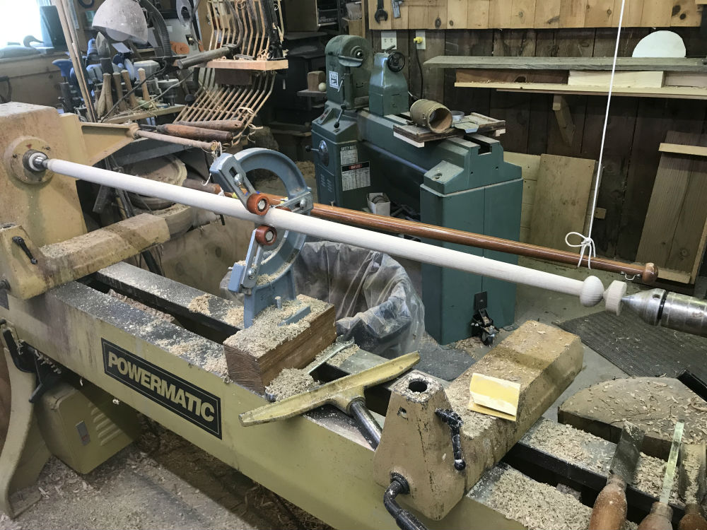 Woodturning a Turning a Long and Thin Staff | Turning the Corner