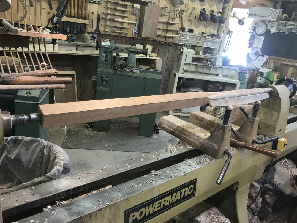 Woodturning a Turning a Long and Thin Staff | Turning the Corner